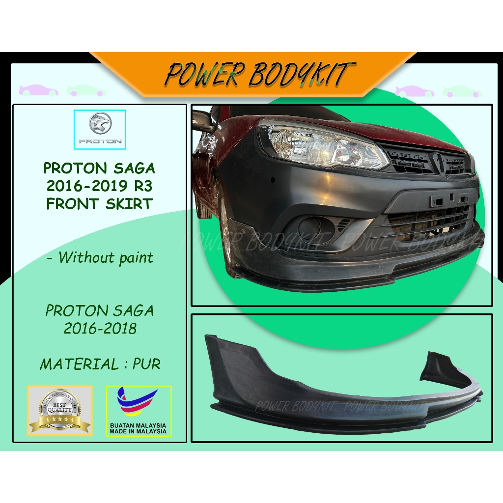 READY STOCK Proton Saga VVT 2016-2018 R3 Front Skirt 2016 2017 2018 ...