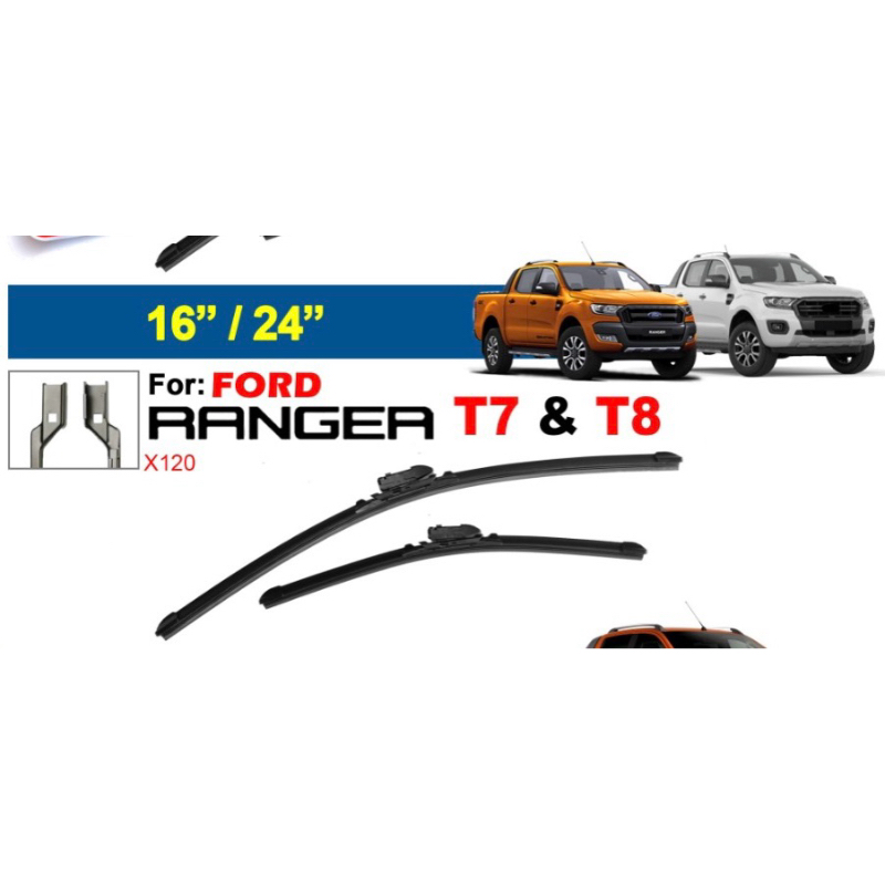 AERO WIPER Ford ranger T6 T7 T8 T9 2015 - 2024 window windscreen wipers ...