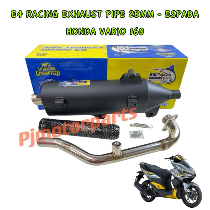 VARIO160 / VARIO 160 ( 100% ORIGINAL ESPADA ) 28MM E4 RACING EXHAUST PIPE EKZOS PAIP MINIFUL ...