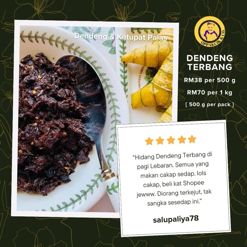 Dendeng Terbang (500g) RTE - Rendang Daging Dendeng Homemade | Shopee ...