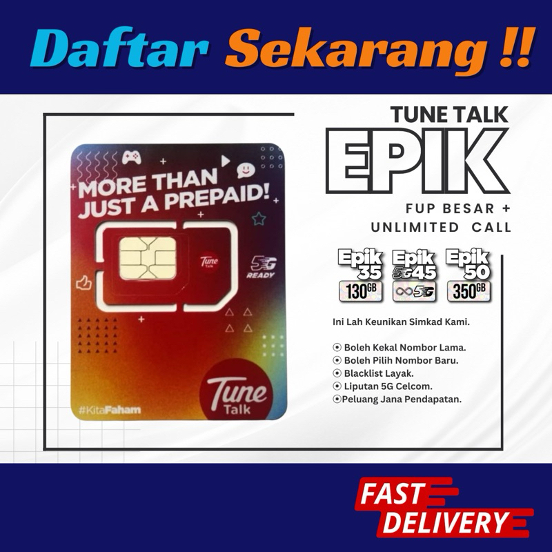 TUNETALK UNLIMITED DATA & CALL PREPAID SIMKAD JIMAT | SIMCARD TUNE TALK ...