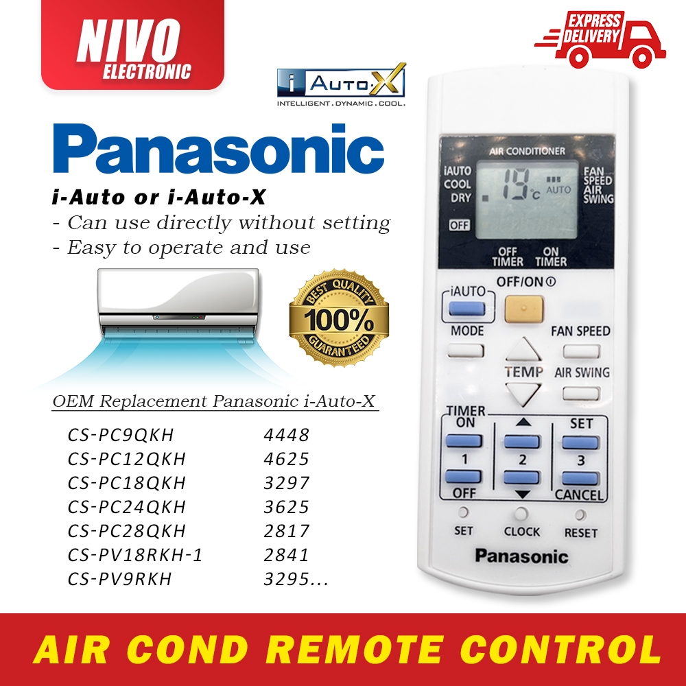 Panasonic i AUTO Air Conditioner remote control For A75C4625 A75C4448 ...
