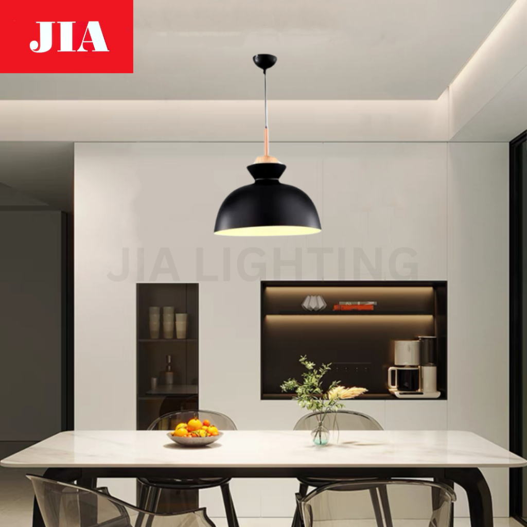 JIA Modern Iron Wood Kitchen Light Dining Lamp Ceiling Light Pendant ...