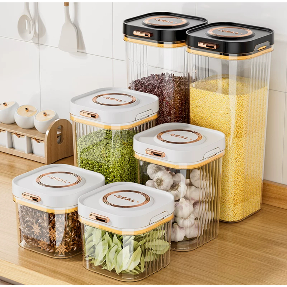 Kitchen Food Keeper Storage Container Plastic Grains Airtight Jar ...