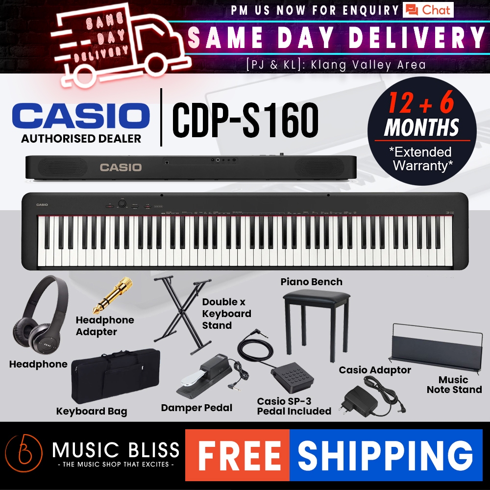Casio CDP-S160 88-key Digital Piano Super Value Package with FREE ...