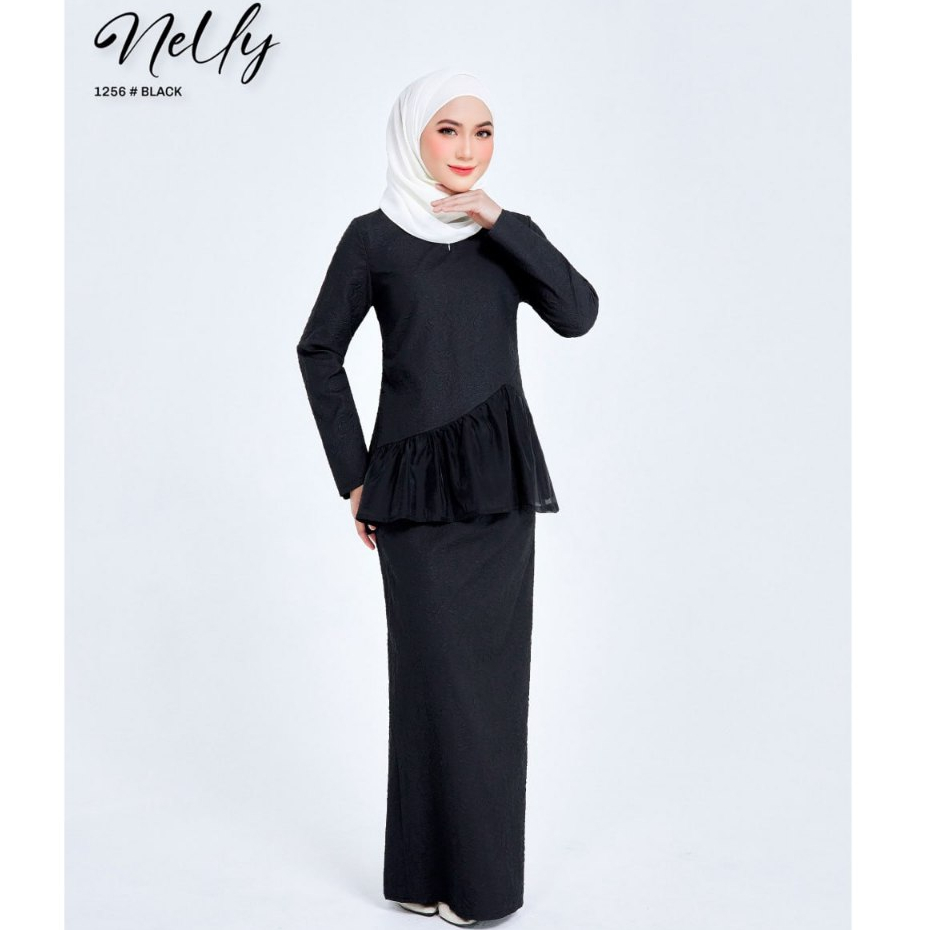 CC NELLY KURUNG MODEN RUFFLE SNOW BROCADE BAJU RAYA 2024 KAIN SUSUN ...