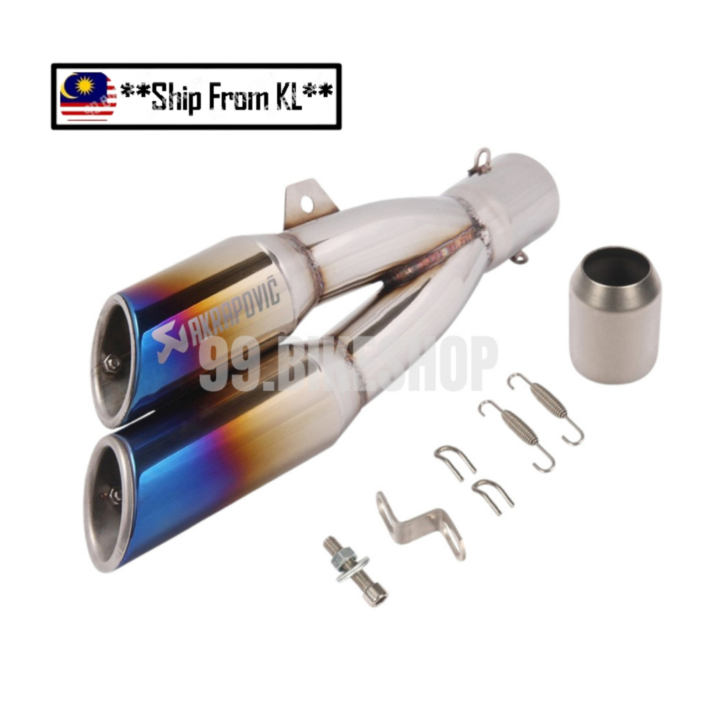 Inlet 51mm Universal Motorcycle Akrapovic Exhaust Modified Muffler Only ...