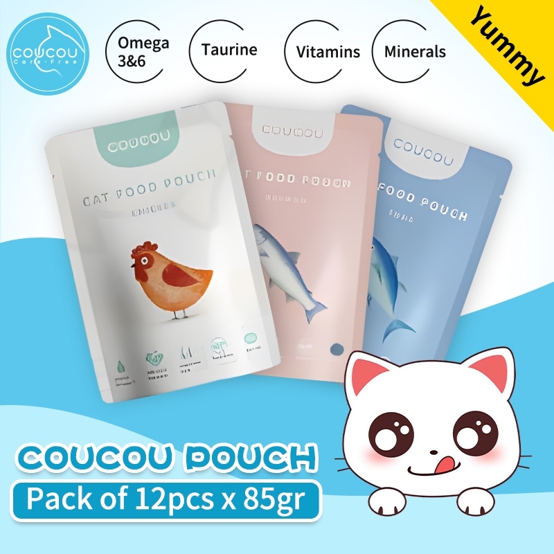 COUCOU Cat Pouch Wet Food kucing 85g Smart Heart Pouch Cat Pouch ...