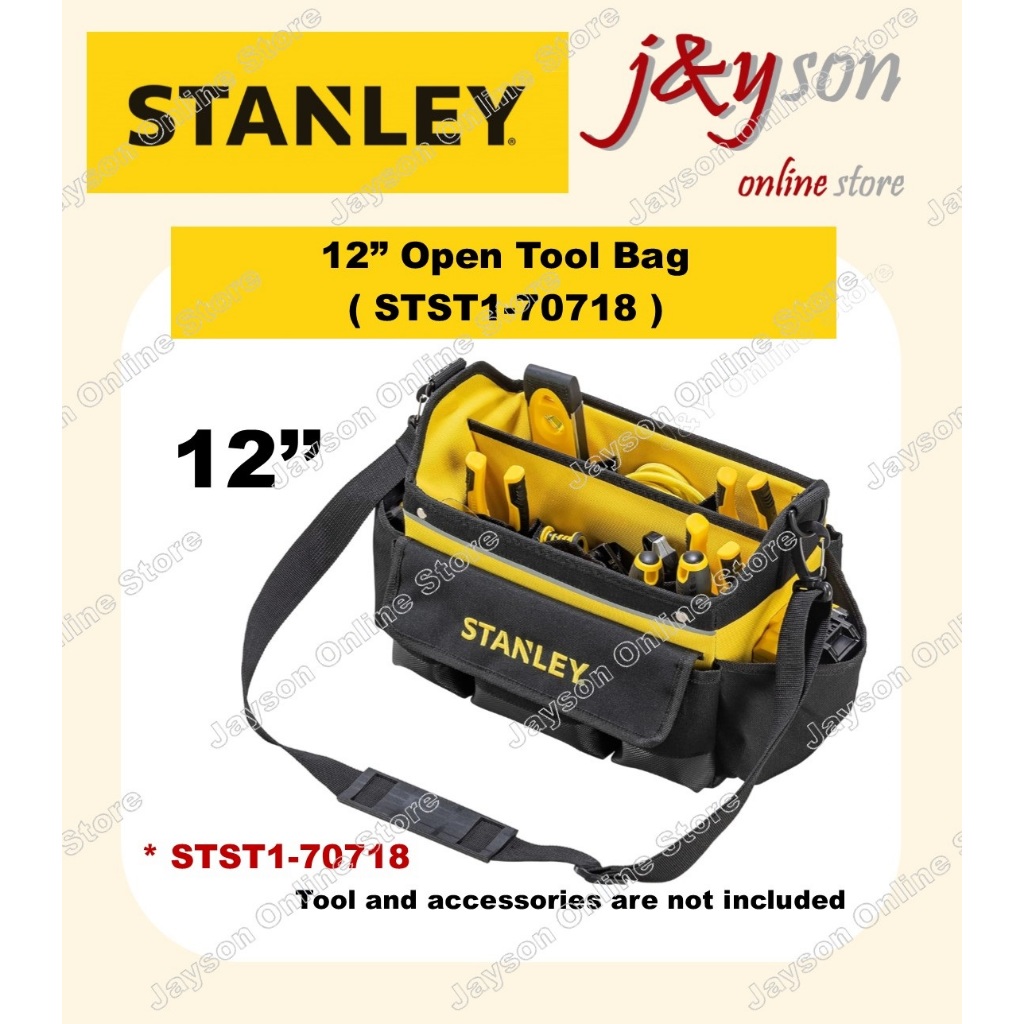 STANLEY STST1-70718 12" Essential Open Mouth Tool Bag Storage Organiser ...