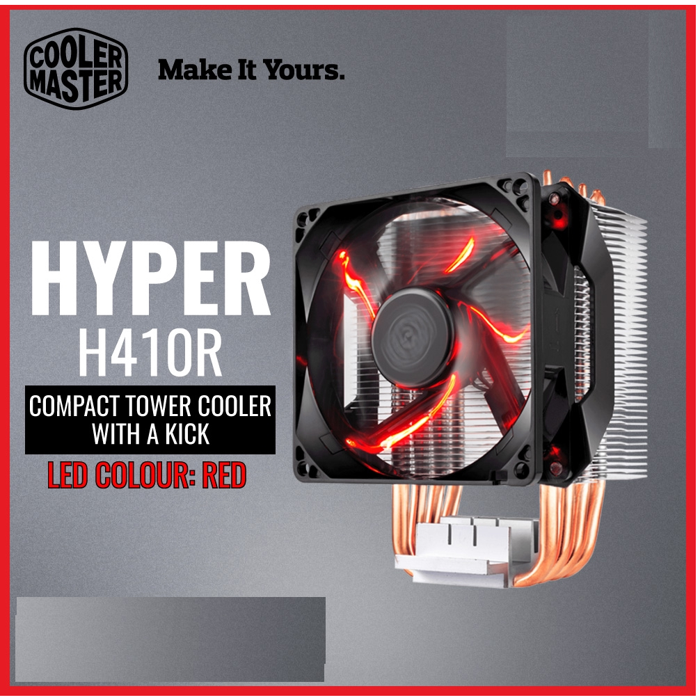 Cooler Master Hyper H410R CPU Air Cooler for Intel and AMD AM4 (RR-H410 ...