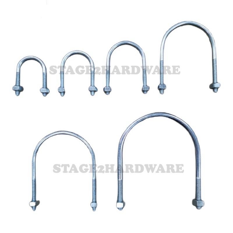 Heavy Duty w 2 nut-1/2" -4" PIPE U BOLT / U-BOLT / U CLIP / U KLIP ...