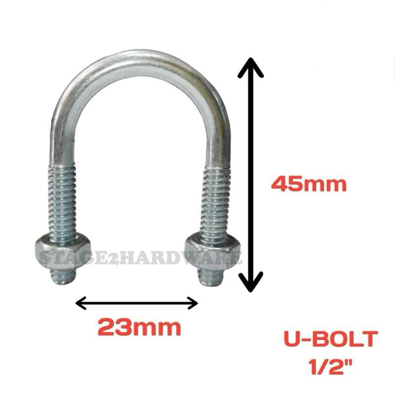 Heavy Duty w 2 nut-1/2" -4" PIPE U BOLT / U-BOLT / U CLIP / U KLIP ...