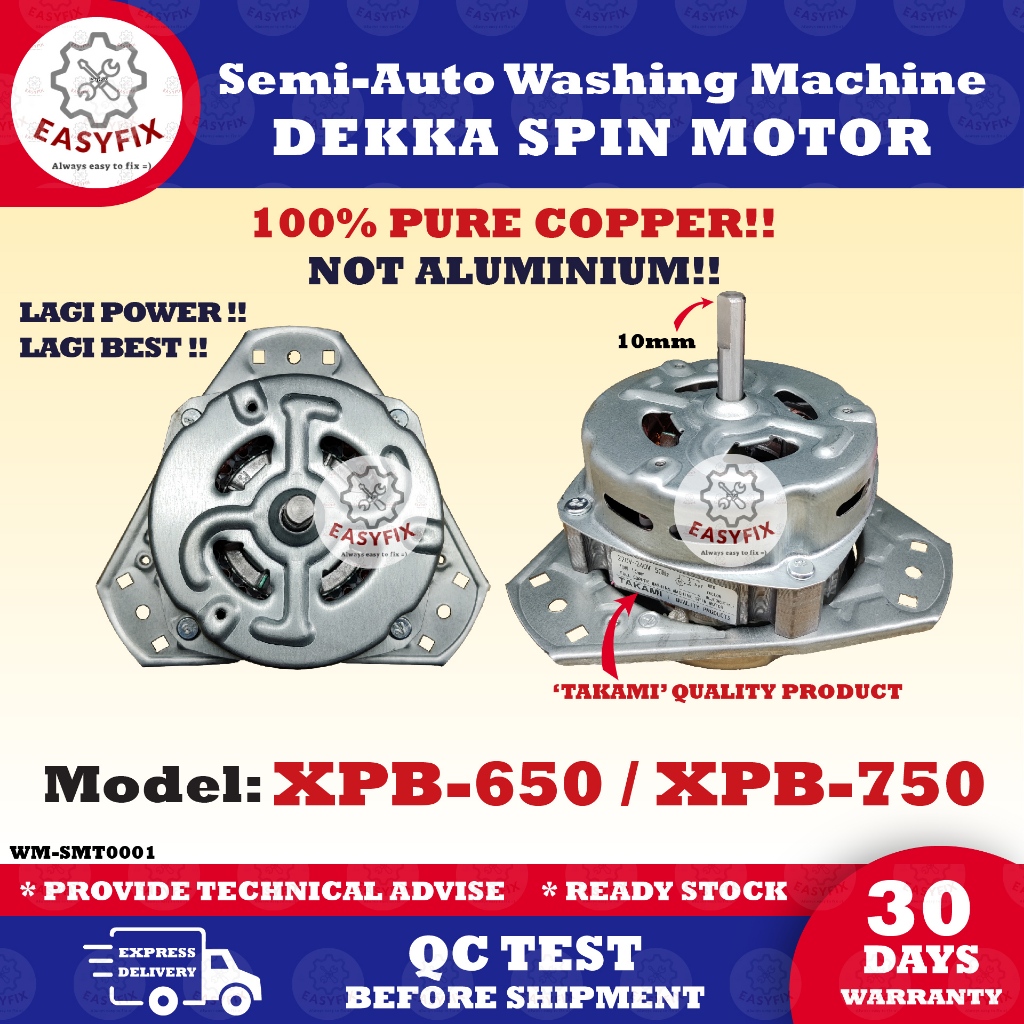 XPB-650 / XPB-750 DEKKA Spin Motor Semi-Auto Washing Machine (Motor ...