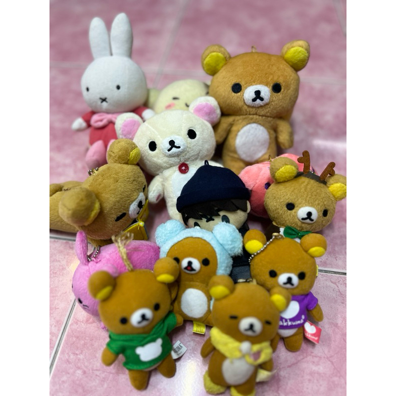 [THRIFTED] Ready Stock Japan Cute San-X Rilakkuma Plush Toy Keychain Miffy Cat Squishy Conan ...