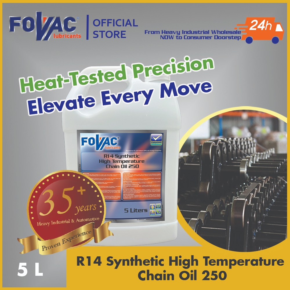 R14 Synthetic High Temperature Chain Oil 250 For Roller chains, conveyor rollers, Cams operating ...