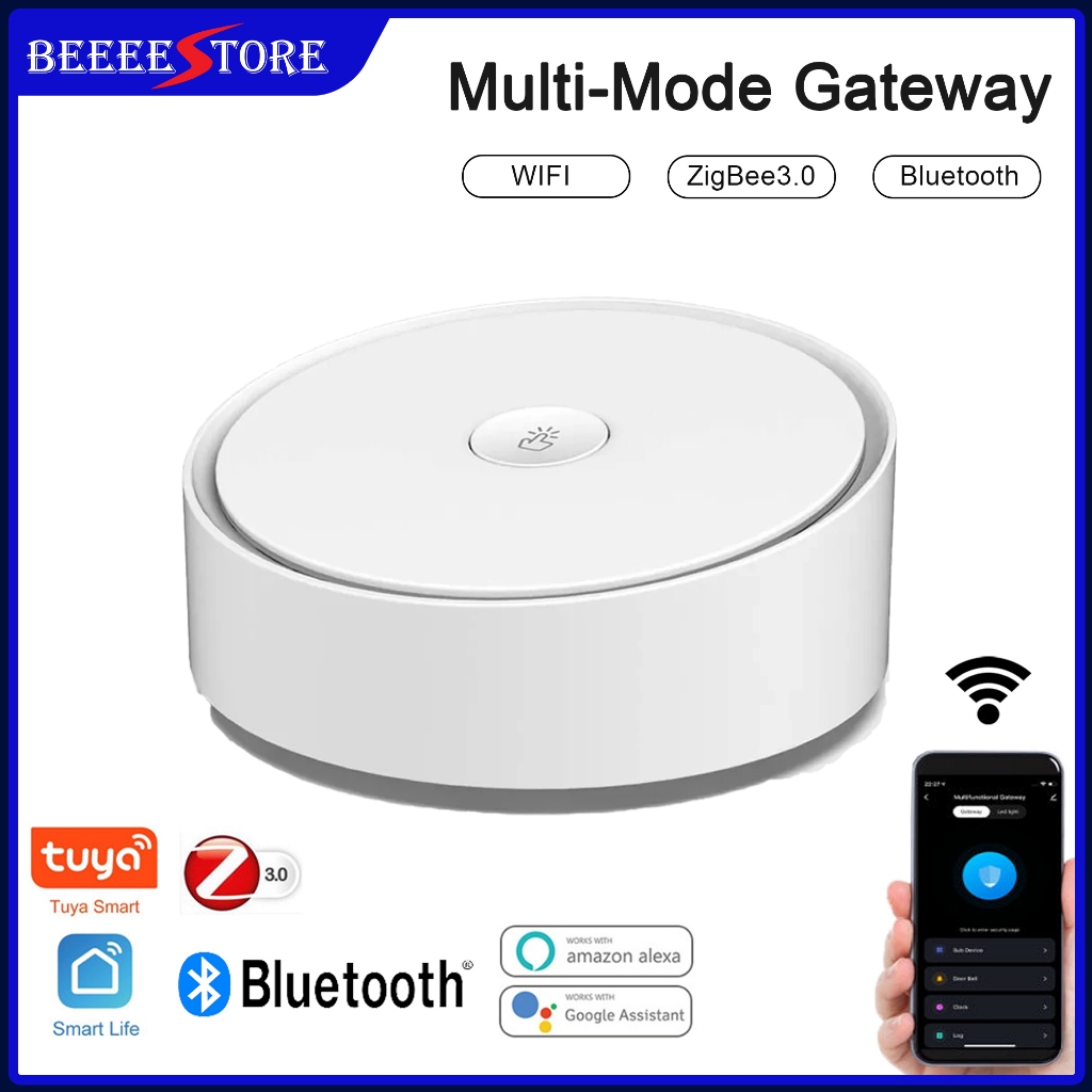 Smart Multi-mode Gateway ZigBee WiFi Bluetooth Mesh Hub Work with Tuya ...