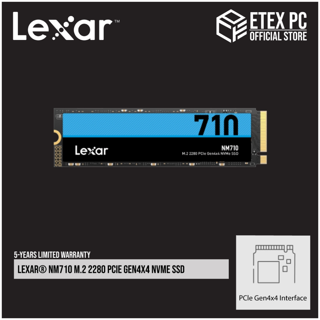 Lexar NM710 500GB / 1TB / 2TB NVMe M.2 2280 PCIe Gen4X4 SSD | Shopee ...