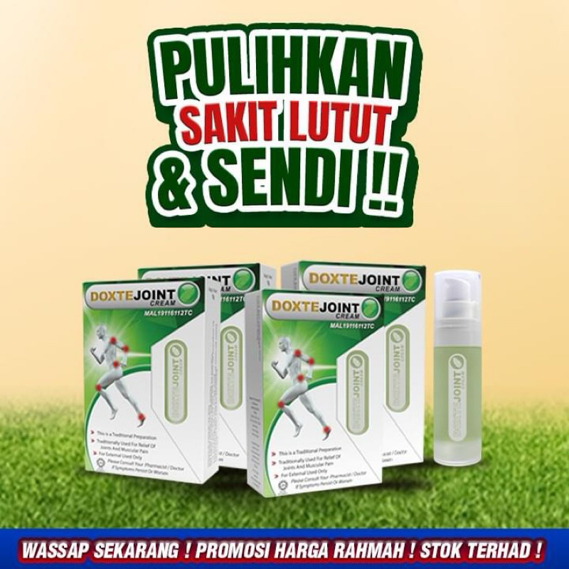 DOXTEJOINT CREAM (15g) UBAT SAKIT LUTUT DAN SENDI OTOT SARAF PINGGANG ...