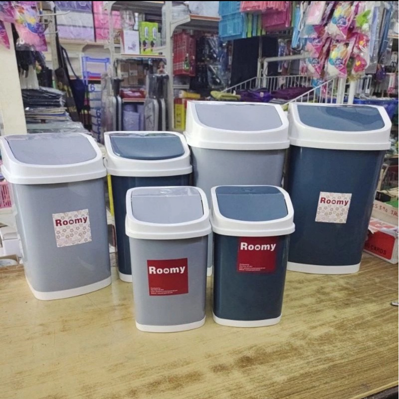 Roomy / mini touch top bin / mini dustbin / tong sampah / swing dustbin ...