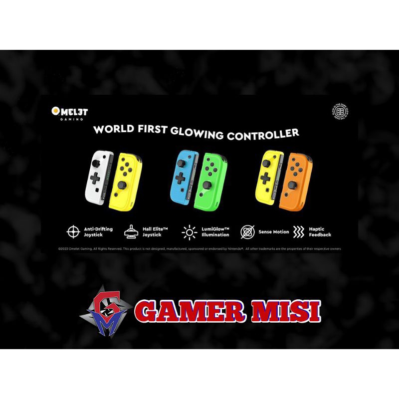 OMELET GAMING DARK MINI JOY-PAD HALL EFFECT JOYCON CONTROLLER (NSW ...