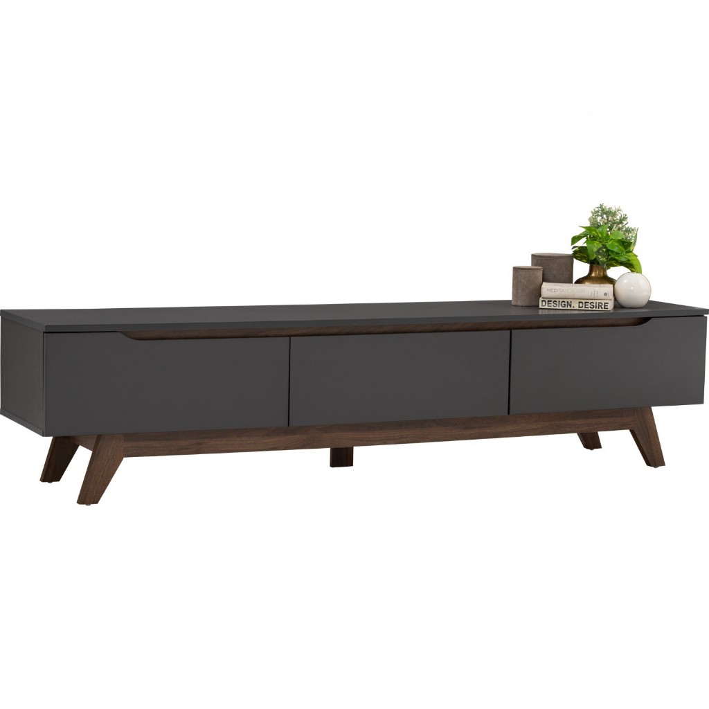 MANDO Black 6FT TV Cabinet 6FT TV Rack TV Console Cabinet TV Cabinet ...
