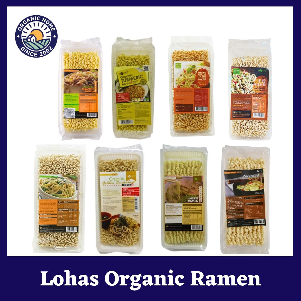 Lohas Organic Ramen without Sauce Pack 有机南瓜/黄姜/番茄/十谷/五谷/荞麦/小米/全麦快熟拉面 ...