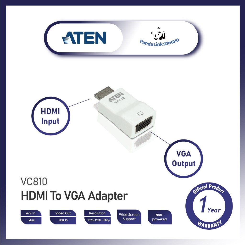ATEN VC810 ATEN HDMI to VGA Adapter | Shopee Malaysia