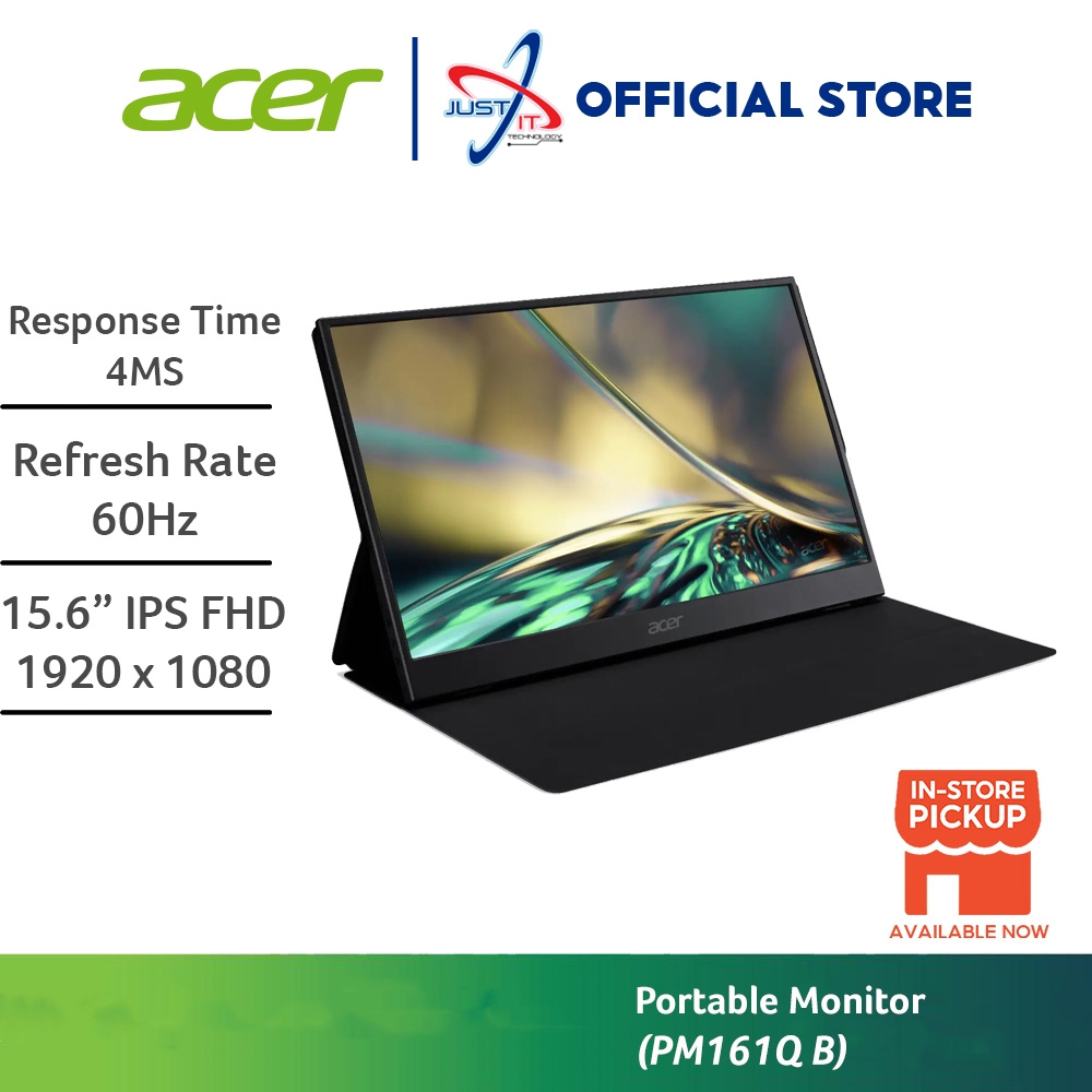 ACER PM161Q / PM161Q B 15.6" IPS FHD TYPE-C PORTABLE MONITOR - (4MS ...