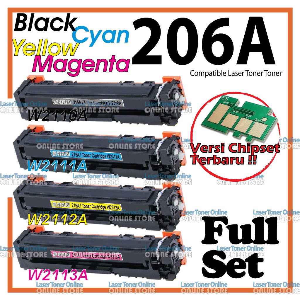 Compatible to HP 206A Black Cyan Yellow Magenta Color Laserjet Pro MFP ...
