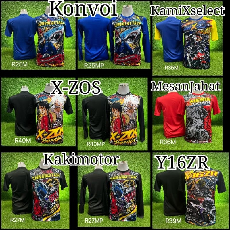 Baju Motorsport Black Side Konvoi Kakimotor Kamixselect Mesinjahat X Zos Y16zr Pendek Panjang