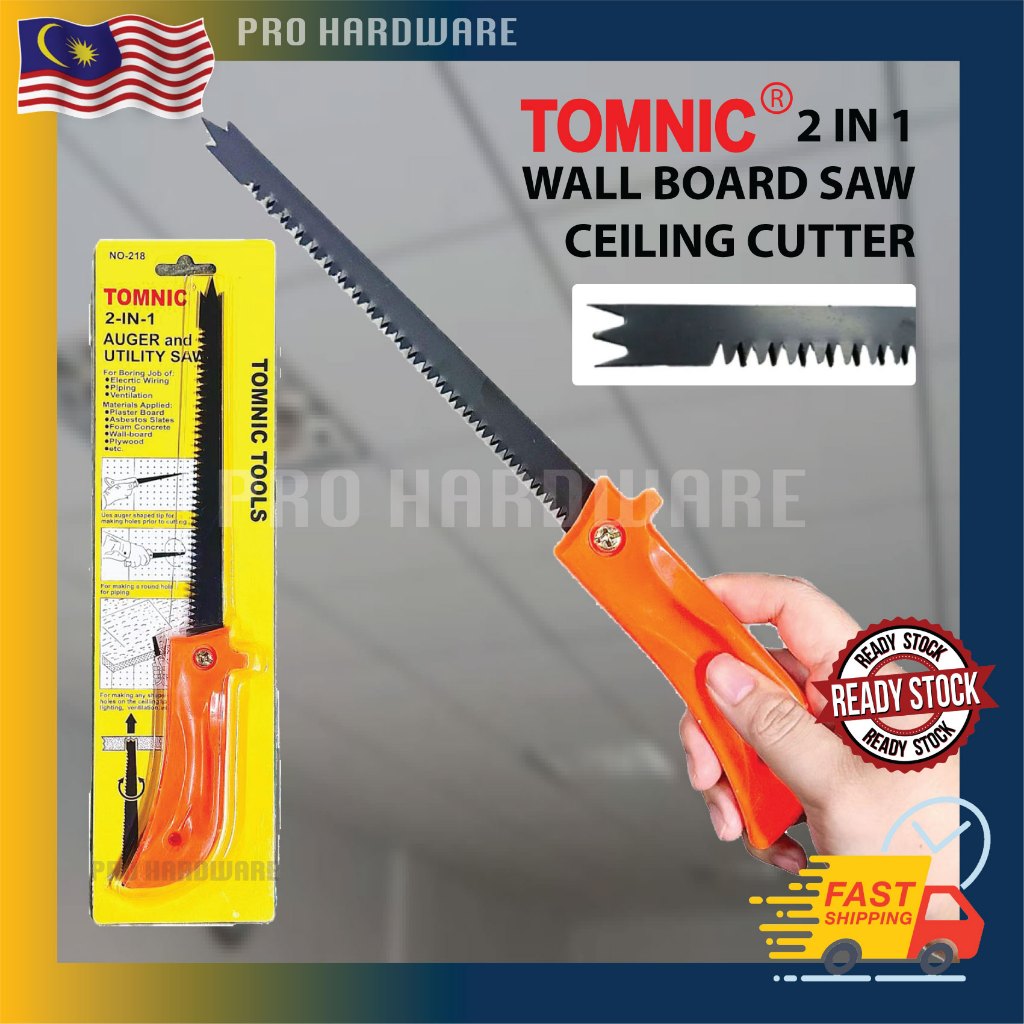 TOMNIC 2 IN 1 Wall Board Saw Plaster Ceiling Gypsum Drywall Wood ...