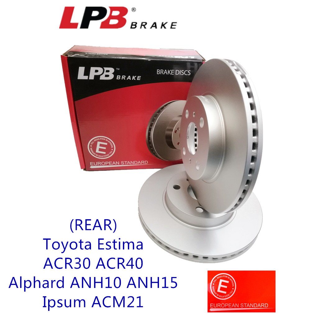 (REAR) (1 Pair) Toyota Estima ACR30 ACR40 Alphard ANH10 ANH15 Ipsum ACM21 LPB Disc Rotor OD 290 ...
