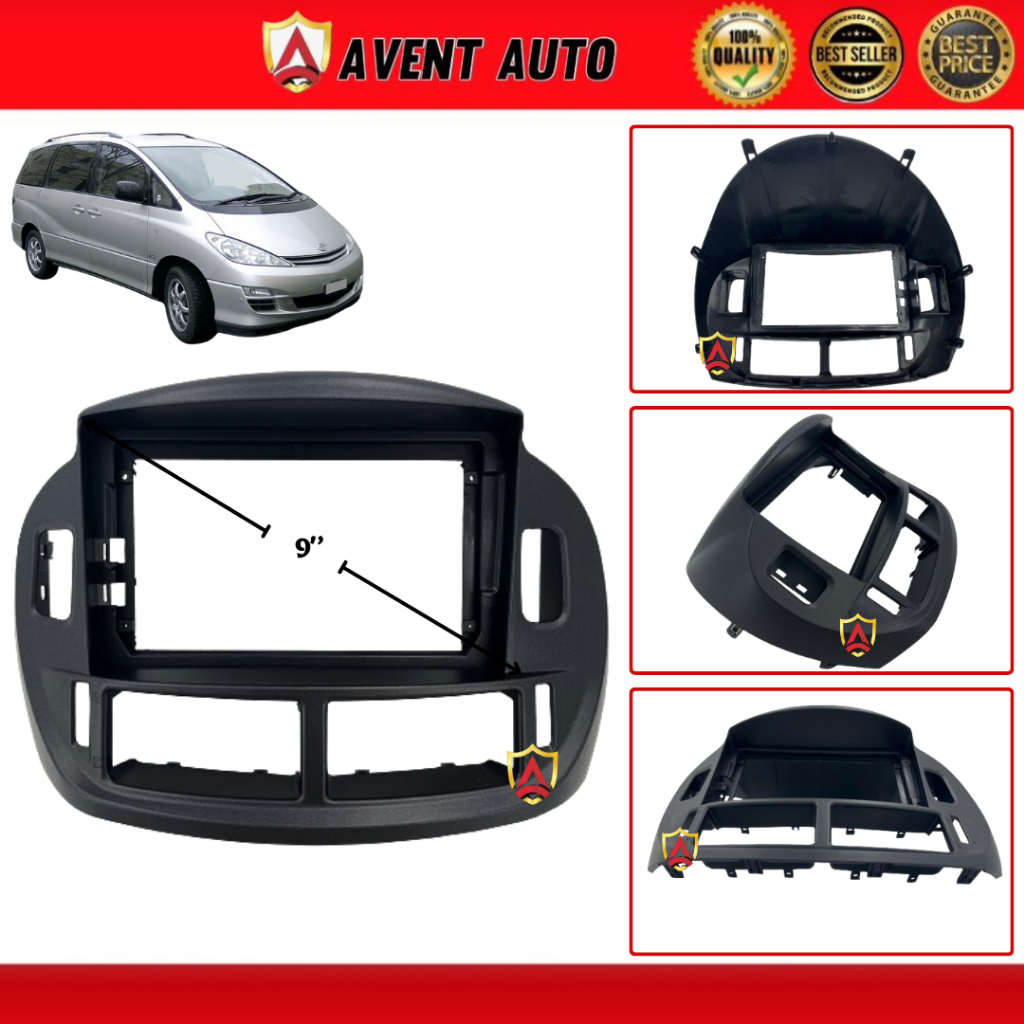 Big Screen Casing Android 9 inch Toyota Estima ACR30 BLACK | Shopee ...