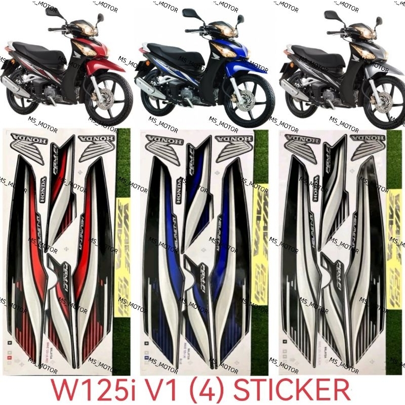 WAVE 125i V1 BODY COVER STICKER STRIPE COVER SET WAVE125i 2017-2020 (4 ...