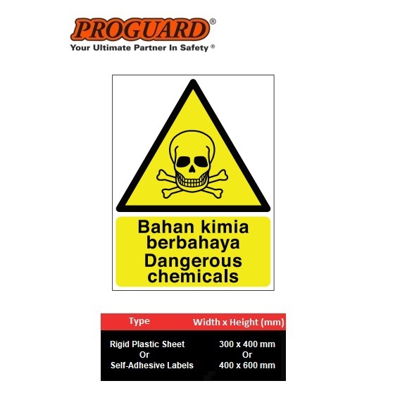 Proguard Bahan Kimia/Dangerous Chemicals Safety Warning Sign Indoor ...