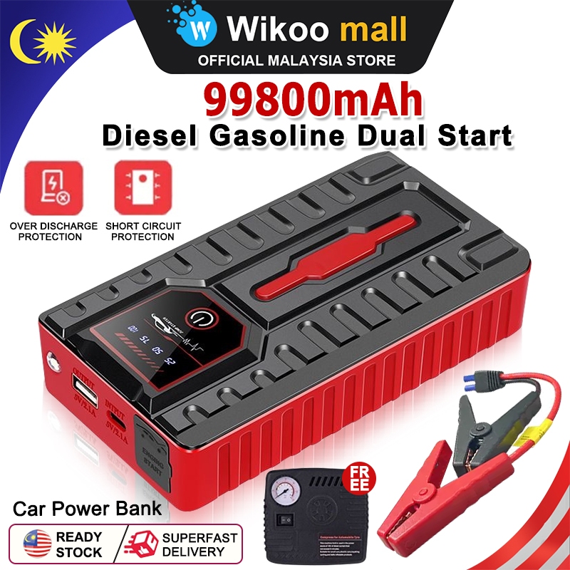 99800mAh 12V car jumper power bank and pump jumper kereta heavy duty ...
