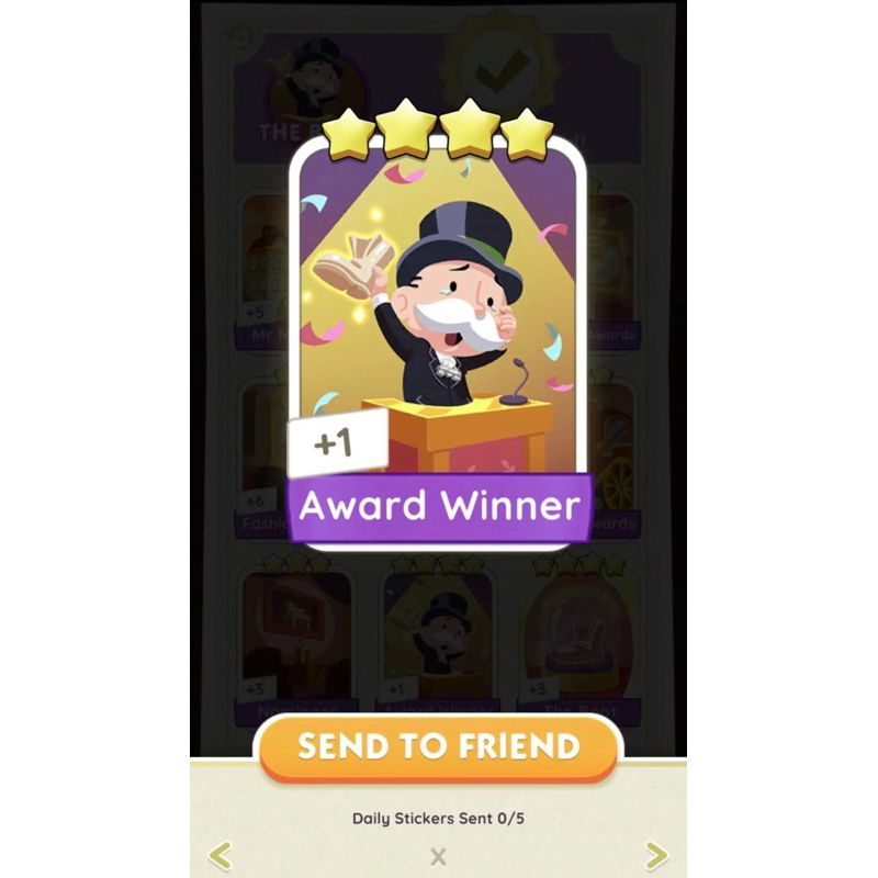 monopoly sticker 4 star set 10 award winner | Shopee Malaysia