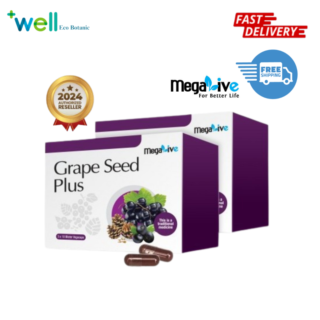 Megalive Grape Seed Plus 30's x 2 ---- 皮肤美白，高抗氧化 | Shopee Malaysia