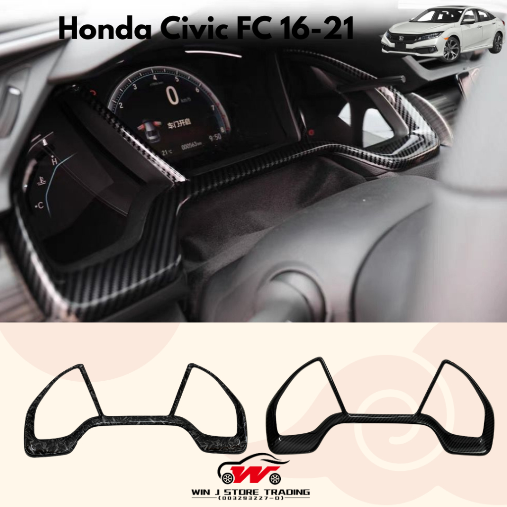 Honda Civic FC 2016-2021 Carbon Trim Meter Panel Trim Cover/Meter Trim ...