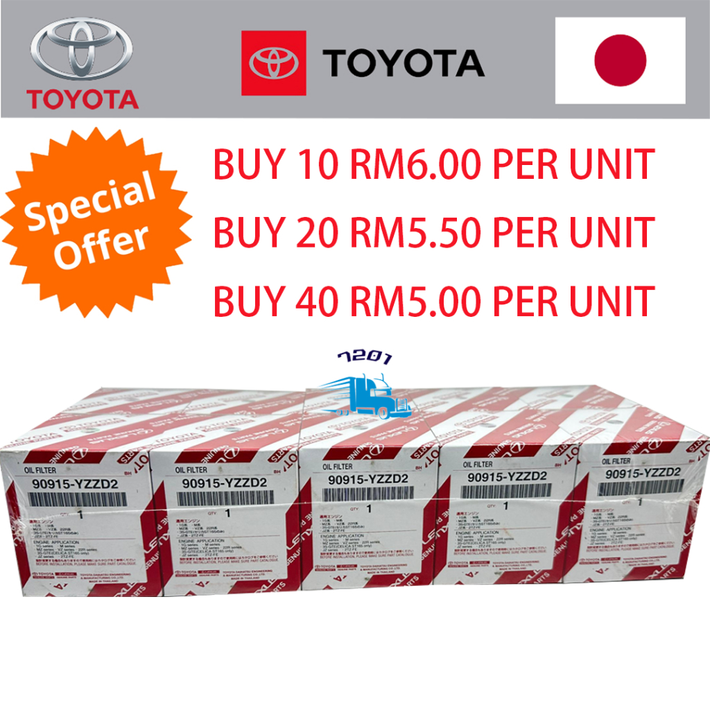 TOYOTA D2 OIL FILTER (90915-YZZD2) HILUX, INNOVA, HIACE, FORTUNER ...
