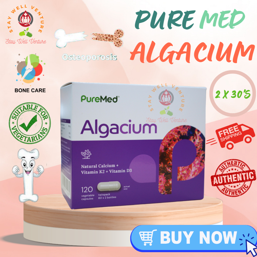PUREMED ALGACIUM ( CALCIUM ) FOR BONE HEALTH KALSIUM 钙质 - (60'S ...