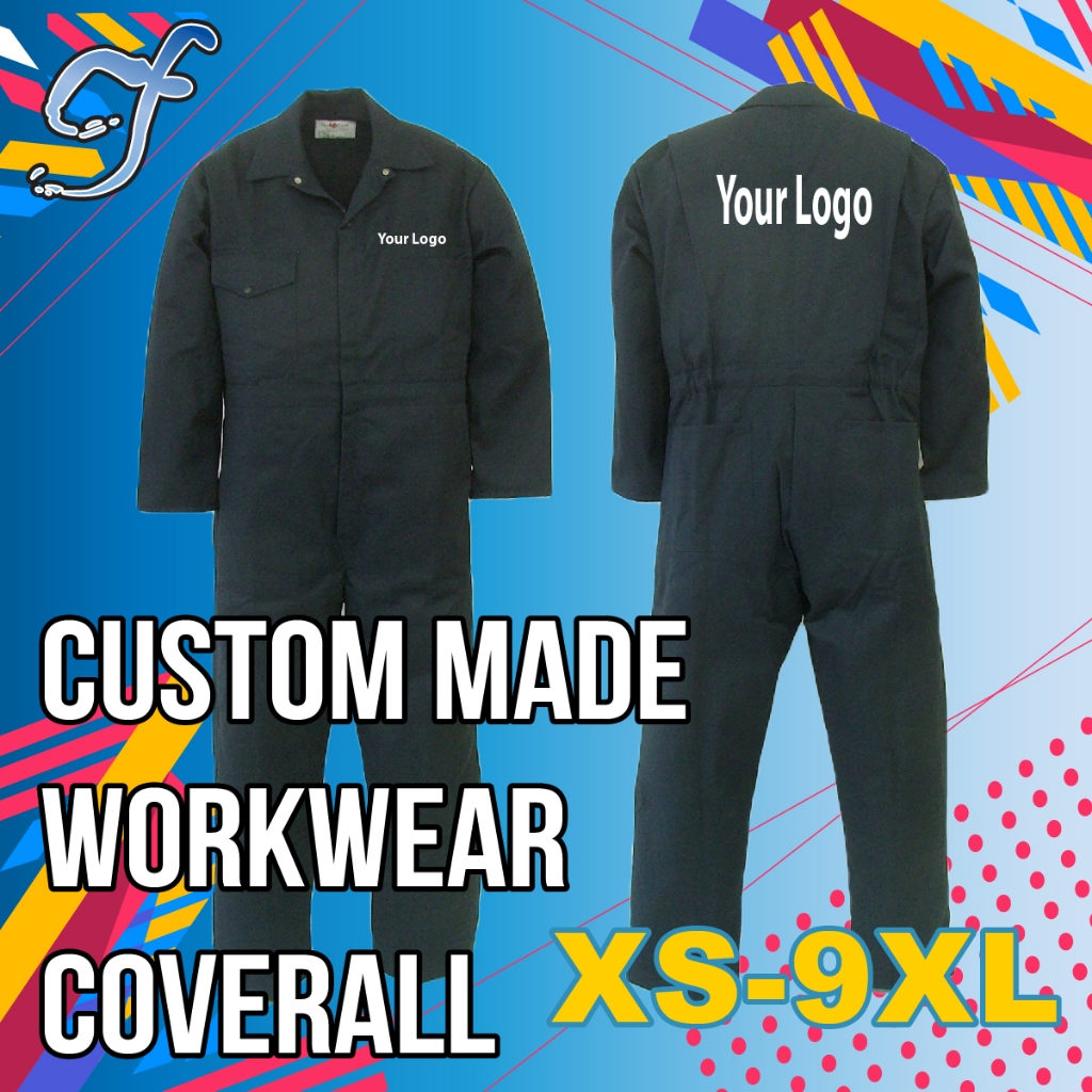 Custom Made Workwear Coverall Black White Brown Cotton | Shopee Malaysia