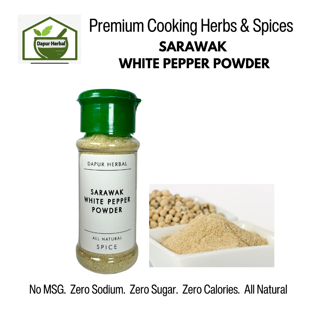 Dapur Herbal Halal Sarawak White Pepper Powder 40gm | 100gm | Serbuk ...