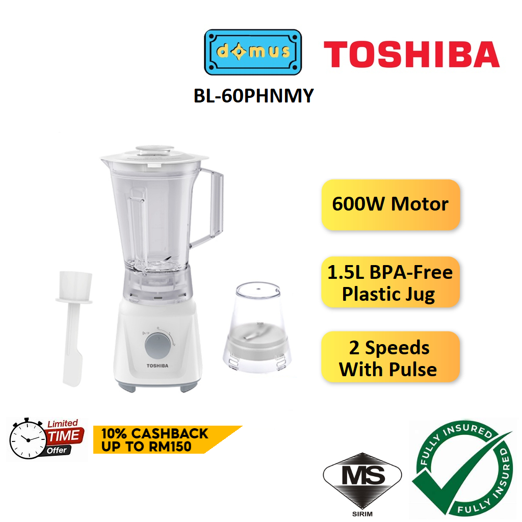 Toshiba Blender for Quick Blending & More Fine Texture 600W 1.5L BL-60PHNMY | Shopee Malaysia
