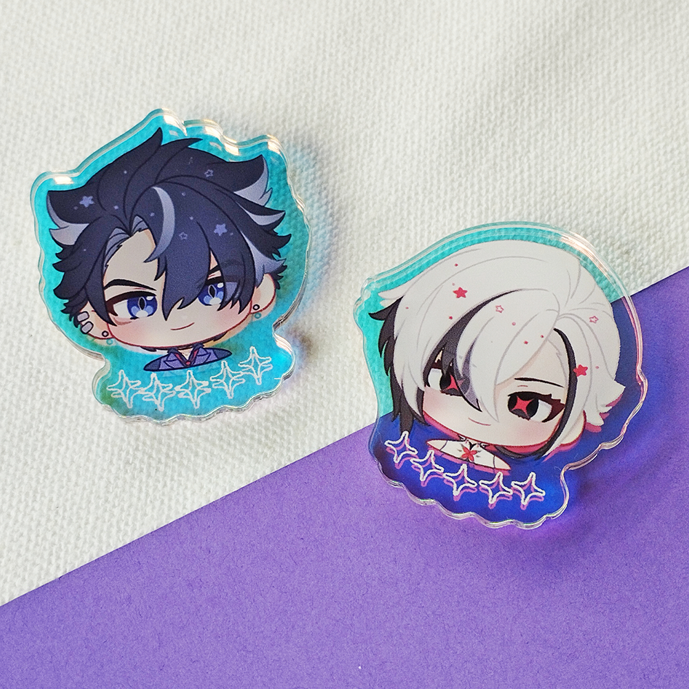 [by @hachi.arty] Wriothesley Arlecchino Acrylic Pin Genshin Impact ...