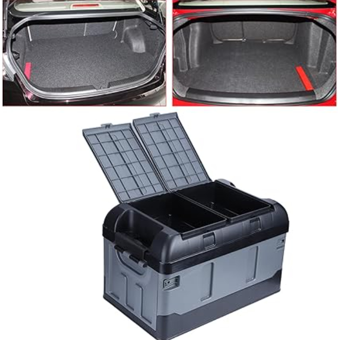 Universal Car Portable Collapsible Trunk Load Two Compartments ...