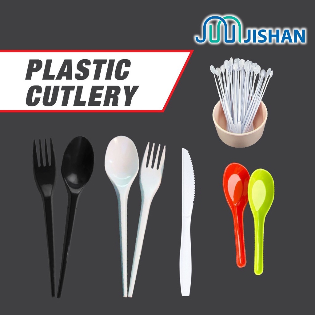 [50/100pcs] Disposable Plastic Cutlery / Plastic Spoon / Fork / Knife ...