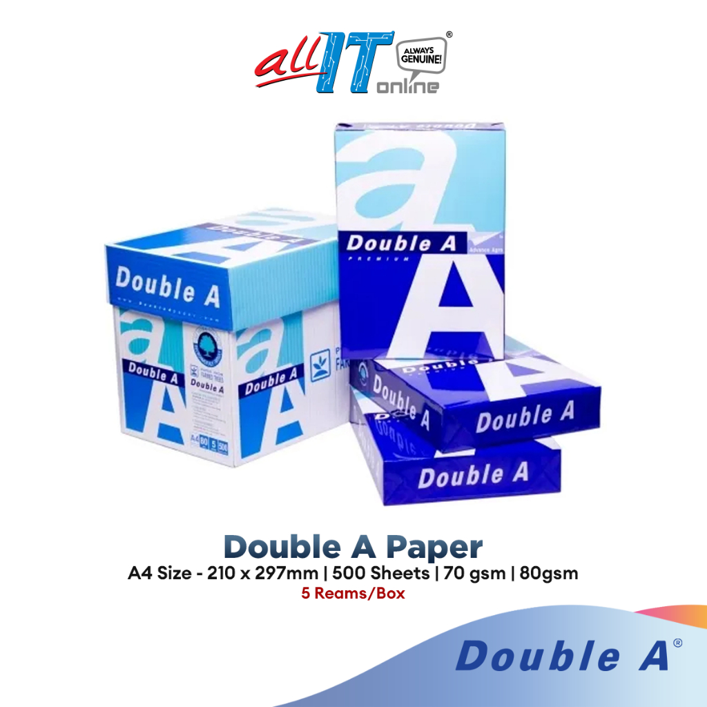 Double A A4 Paper | Double A Paper | A4 Kertas 70gsm & 80gsm | Copier ...