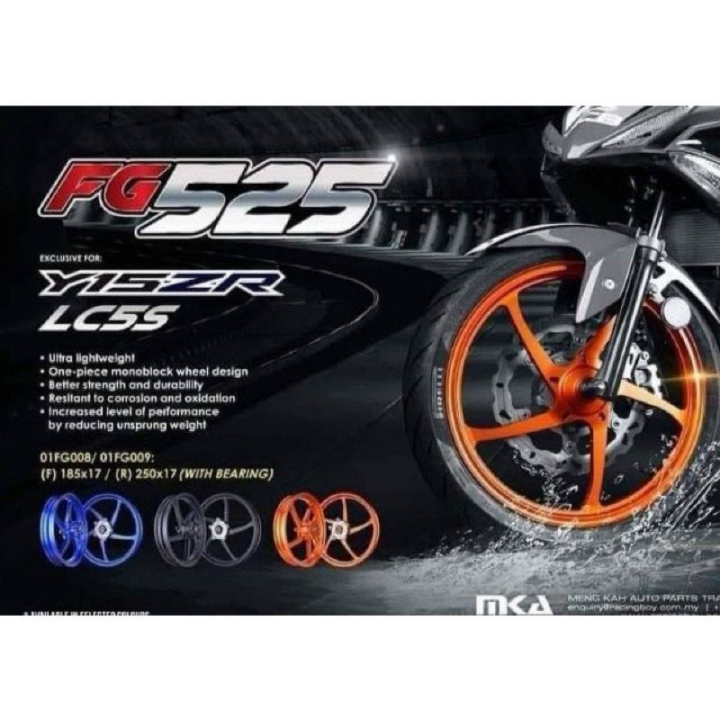 (CLEAR STOCK ) RCB RACING BOY YAMAHA Y15ZR / LC135 5S FORGED SPORT RIM ...
