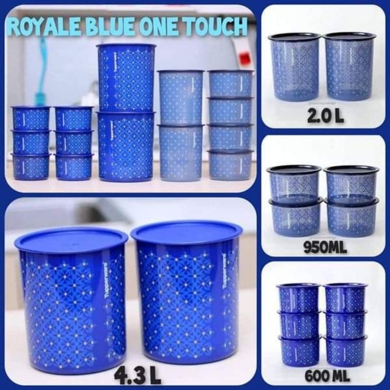 Tupperware Royale Blue One touch Topper 950ml / Love One Touch 950ml / Canister Topper (4.3L 2L ...